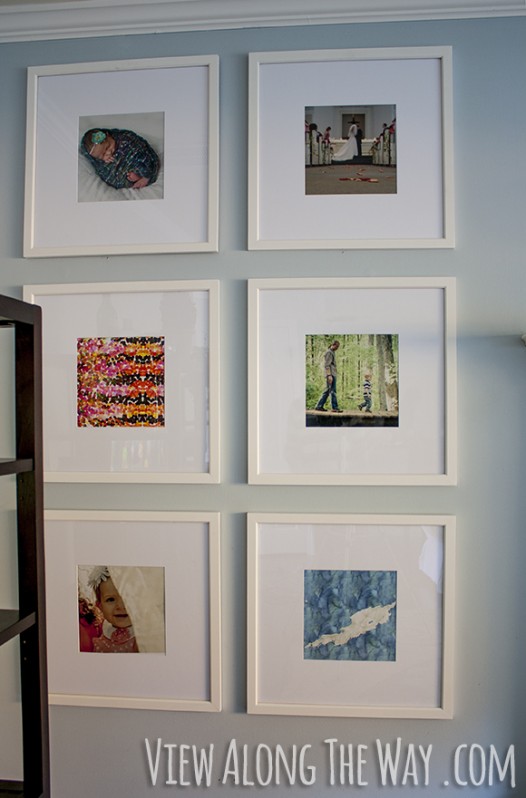 DIY picture frame wall - oversized picture frames in a collage!