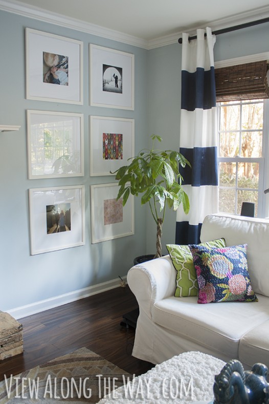 DIY picture frame wall - oversized picture frames in a collage!